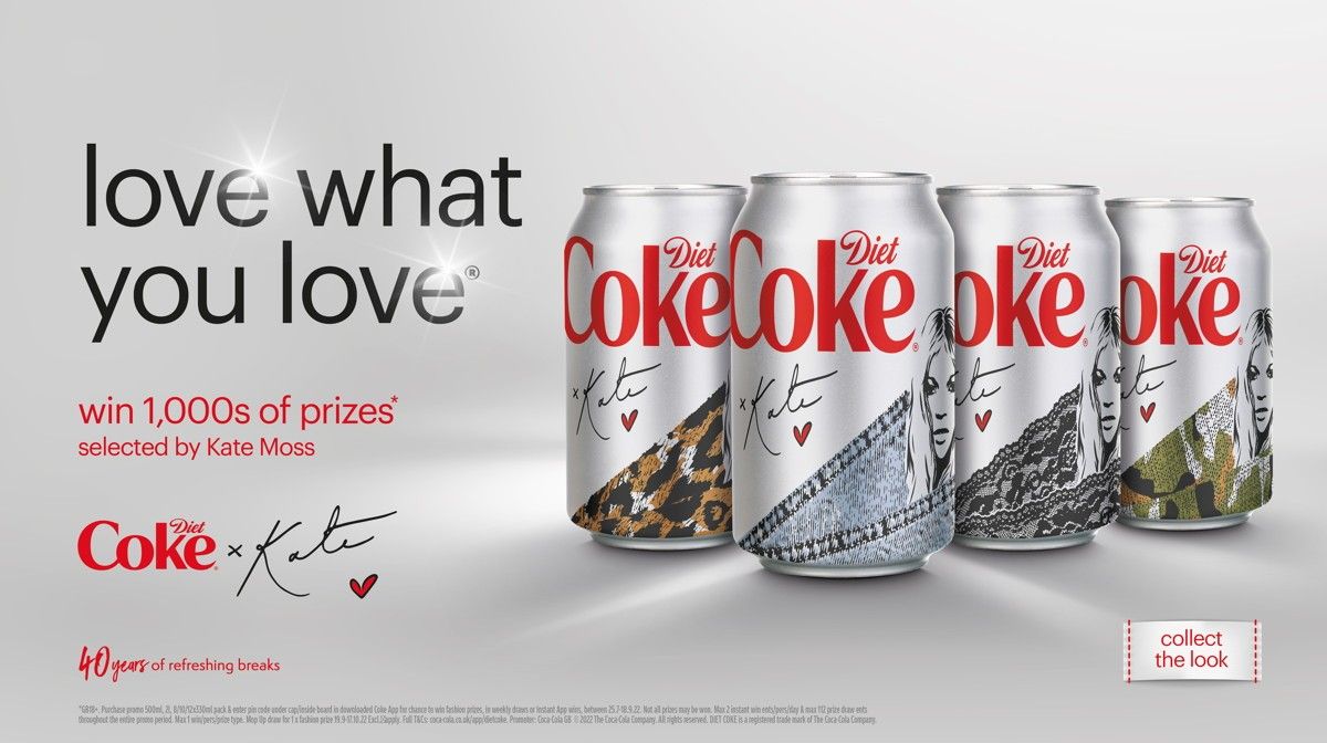 Diet Coke reveals new can designs in Kate Moss’ first campaign as ...