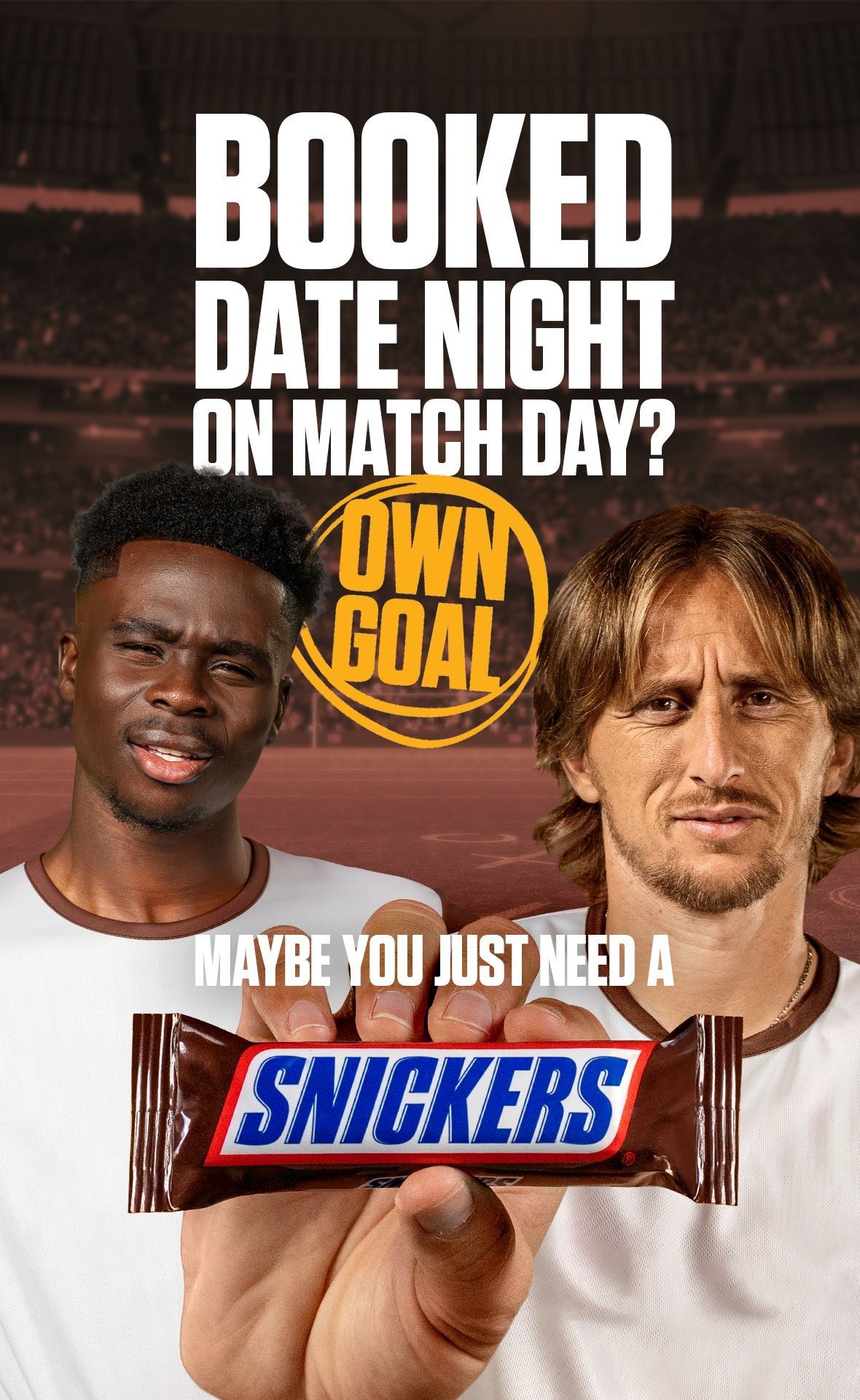 Snickers Own Goal campaign with Luka Modrić and Bukayo Saka kicks off ...